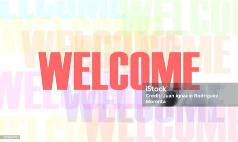 Colorful Welcome Letters With Repeating Background With Transparency