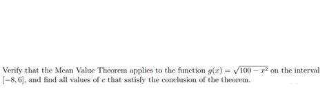 solved verify that the mean value theorem applies to the