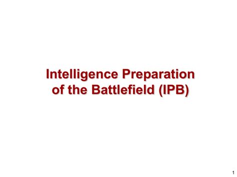 Ipb Intelligence Preparation Of The Battlefield 4 Steps