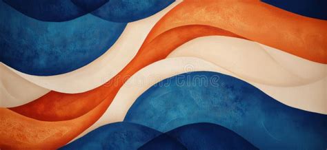 Abstract Wavy Patterns In Blue Orange And Cream Colors Creating A Dynamic Visual Flow Copy