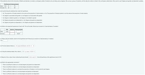 Solved A In Performing This Statistical Test State The Chegg Com