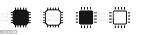프로세서 아이콘입니다 칩 벡터 아이콘 세트입니다 Cpu 벡터 아이콘입니다 마이크로프로세서 칩 아이콘입니다 Cpu에 대한 스톡