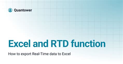 Excel And RTD Function Quantower
