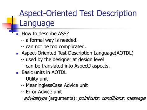 Ppt Jaout Automated Generation Of Aspect Oriented Unit Test