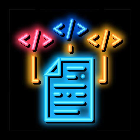 Programming Code File Neon Glow Icon Illustration 17783858 Vector Art