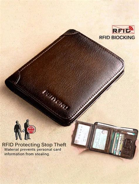 Mens Wallets Rfid Leather Trifold Wallets For Men With Id Window And