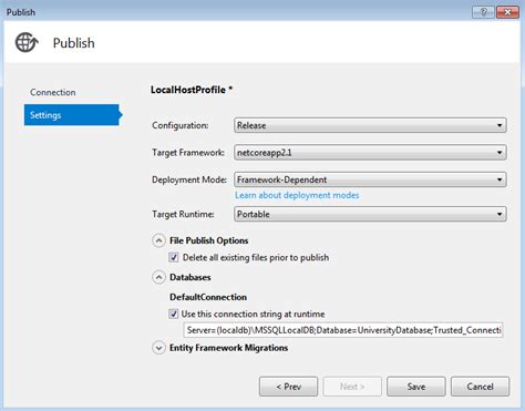 Aspnet Core Web Api Publishing To Iis Producing An Sql Server