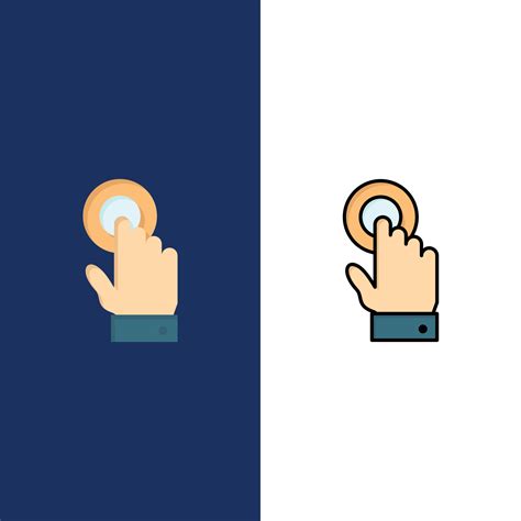 Touch Touchscreen Interface Technology Icons Flat And Line Filled Icon Set Vector Blue