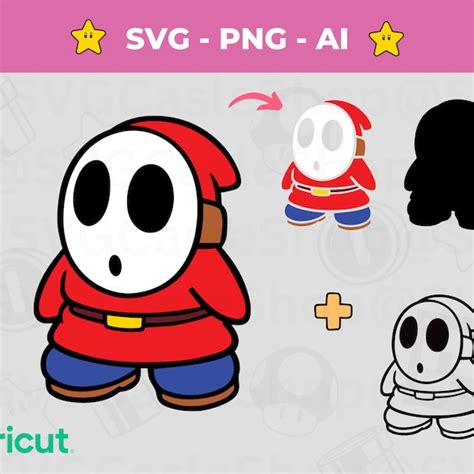 Super Mario Shy Guy Svg Etsy