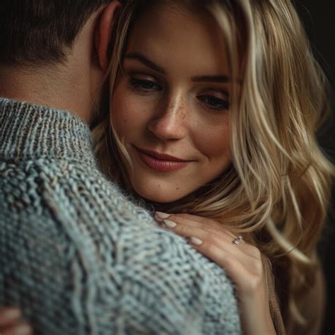 Woman Hugging Man From Behind Indoor Premium Ai Generated Image