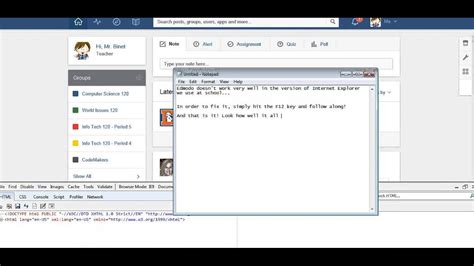 How To Switch Ie9 Out Of Compatibility Mode To Make Edmodo Work Better