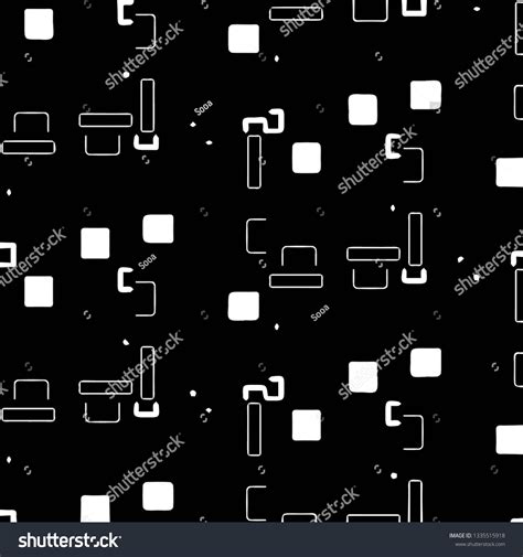 Simple Black White Vector Illustration Abstract 库存矢量图（免版税）1335515918