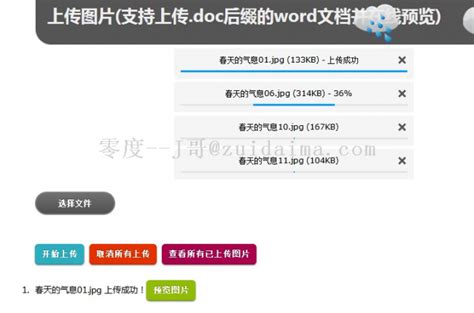 Java带进度的多文件上传支持上传doc后缀的word文档并在线预览 代码 最代码