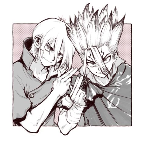 Ishigami Senkuu And Nanami Ryuusui Dr Stone Drawn By Ninomaegin