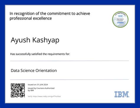 Ayush Kashyap On Linkedin Im Happy To Share That Ive Obtained A New