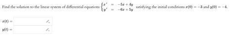 Solved Find The Solution To The Linear System Of