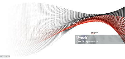흐르는 사라지는 입자의 물결벡터 추상적 배경 빨간색과 검은 색 매력적인 선이 모션 이완 일러스트레이션 이미지처럼 연기에 점점 3차원 형태에 대한 스톡 벡터 아트 및 기타