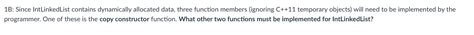 Solved 1a Given A Intlinkedlist Class And A Intnode Class