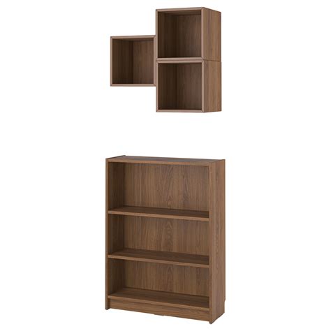 Billy Eket Bookcase With Door Brown Walnut Effect Ikea