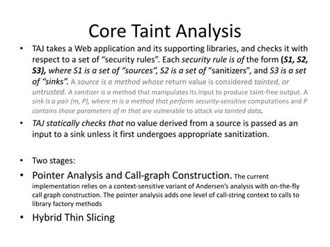 Ppt Taj Effective Taint Analysis Of Web Applications Powerpoint Presentation Id