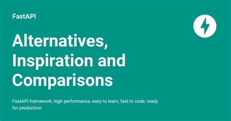 Alternatives Inspiration And Comparisons Fastapi
