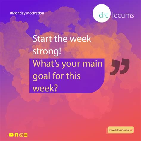 Drc Locums Limited On Linkedin Mondaymotivation Weeklygoals Startstrong Drc Teamsuccess