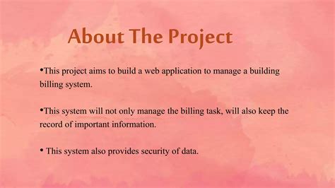 Building Billing Database Management System Project Ppt