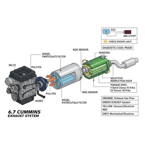 6 7 Cummins Exhaust System Diagram Component Layout Diagraminfo
