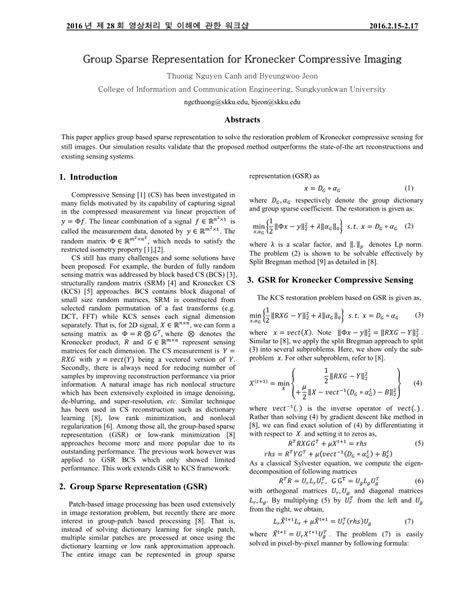 Pdf Group Sparse Representation For Kronecker Compressive Imaging