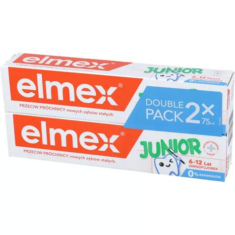 Elmex Junior - pasta do zębów z aminofluorkiem, 6-12 lat, 2x75 ml ...