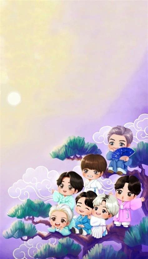 Bts Chibi Wallpapers Bts Drawings Bts Wallpaper Iphone Cute