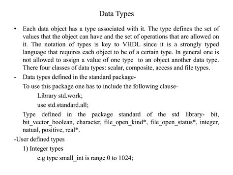 Vhdl identifiers,data types | PPT | Programming Languages | Computing