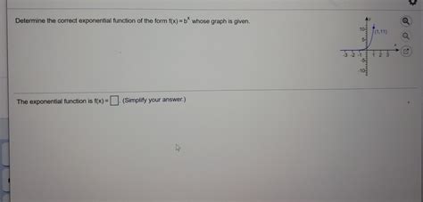Solved Determine The Correct Exponential Function Of The