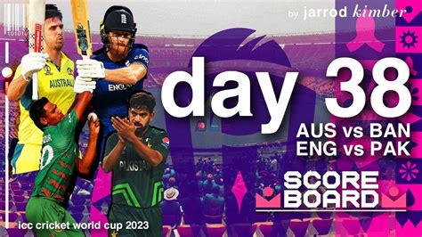 Aus Vs Ban Eng Vs Pak Day 38 Odi Cwc2023 Scoreboard Ausvban