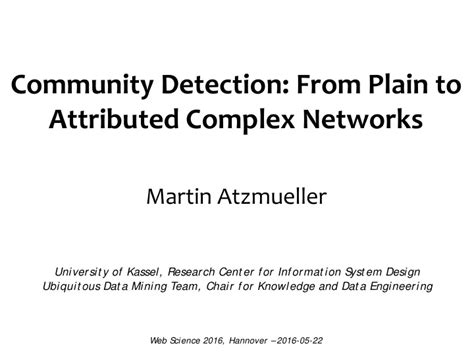 Ppt Community Detection From Plain To Attributed Complex Networks Powerpoint Presentation