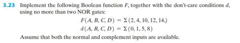 Solved 3 Implement The Following Boolean Function F Chegg