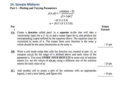 Create A Function Called Part In A Seperate M File Chegg