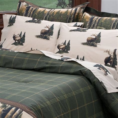 Green Plaid Wildlife Comforter With Bed Shirt Foter