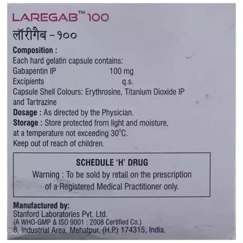 Laregab 100 Capsule Uses Price Dosage Side Effects Substitute Buy Online