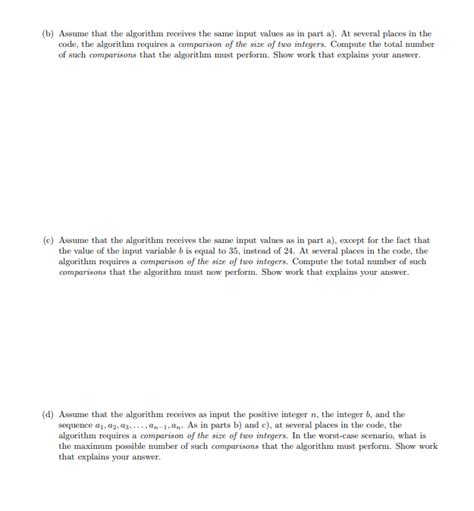 Solved Procedure Algorithm N Positive Integer B Integer Chegg