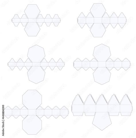 Editable Collection Foldable Box Die Cut Cube Template Blueprint Layout