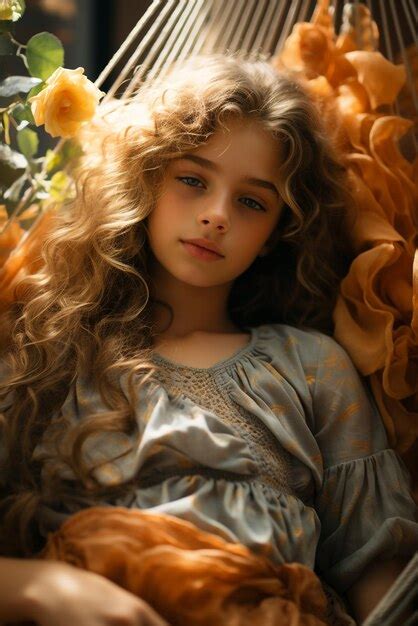 Premium Photo A Dreamy Shot Of A Girl Lying In A Hammock