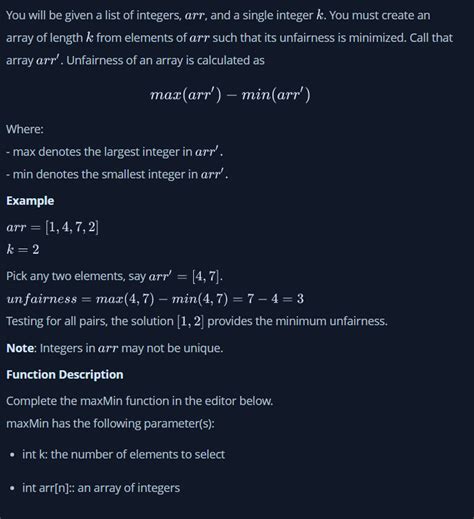 Hackerrank Week5 Max Min