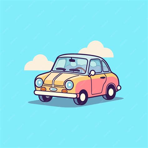 Small Car Vehicle Cute Kawaii Cartoon Premium Ai Generated Vector