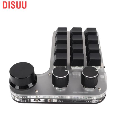 Disuu Programmable Keyboard With Rgb 3 Knob 12 Keys Bluetooth Diy Multifunction Keypad For