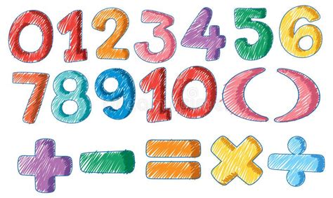 Basic Maths Symbols And Numbers Stock Vector Illustration Of Objects