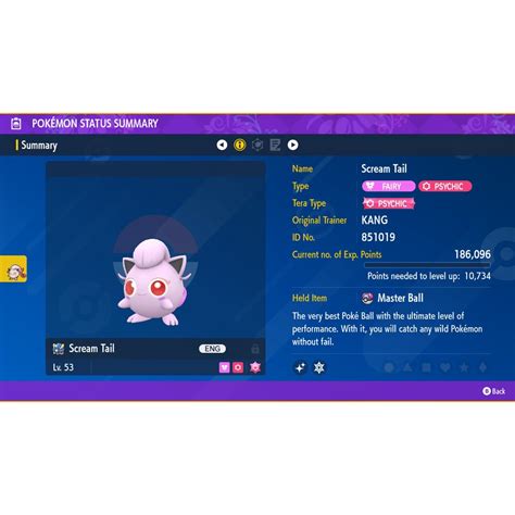 Pokemon Scarlet And Violet 6iv Shiny Scream Tail Shopee Malaysia