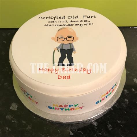 Happy Birthday Edible Icing Cake Topper Or Ribbon 03 Funny Old Fart