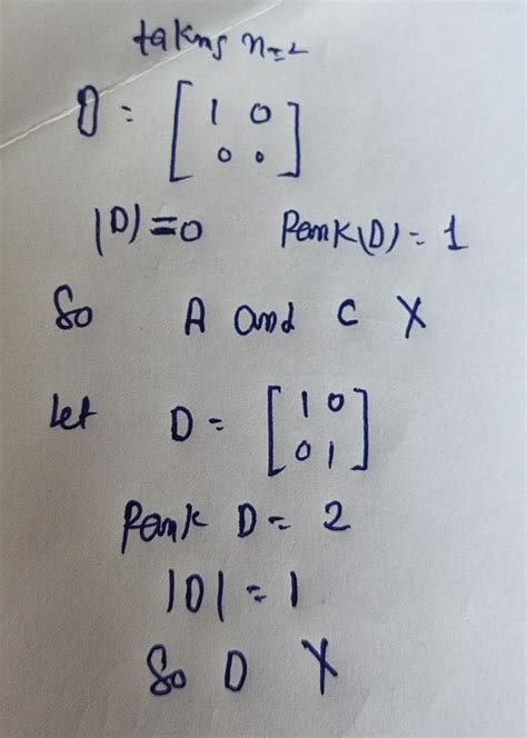 June Marks Let D Be A Non Zero Nxn Real Matrix With N Which Of The