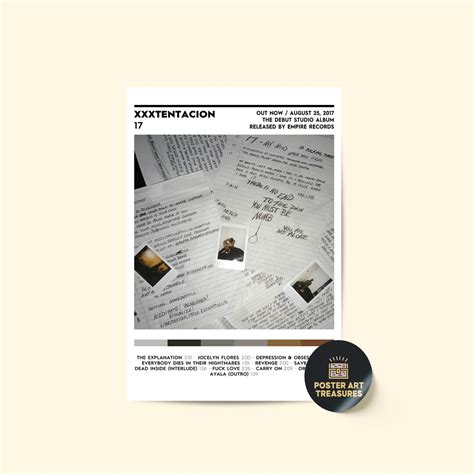 Xxxtentacion 17 Album Poster Wall Art Custom Music Etsy